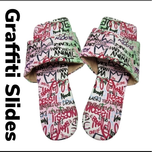 Shoes | Graffiti Slide Sandals | Poshmark